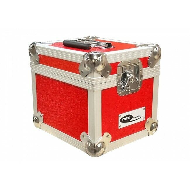 7" x 100 Vinyl Record Flight-Case Red Box Detachable Lid Lockable Tough