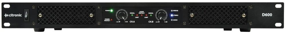 Citronic D1000 Class-D Power Amplifier 1000W 19" Rack Digital Amp Light 4kg