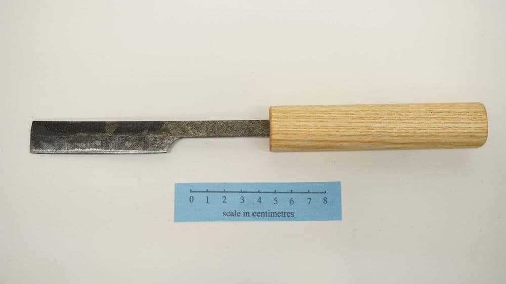 hand forged Roman period wood splitter froe living history reenactment use