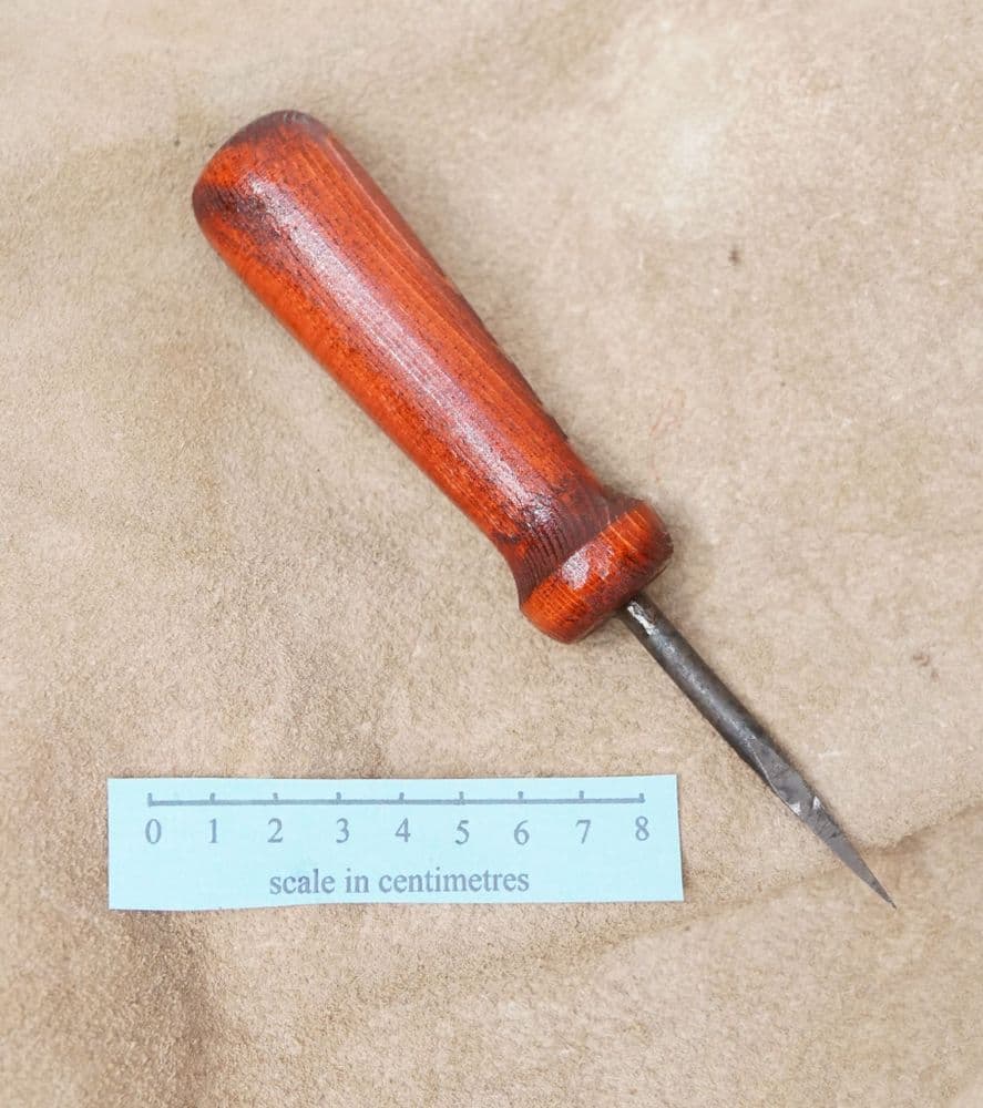 leatherworkers square tapered awl with pine wood handle