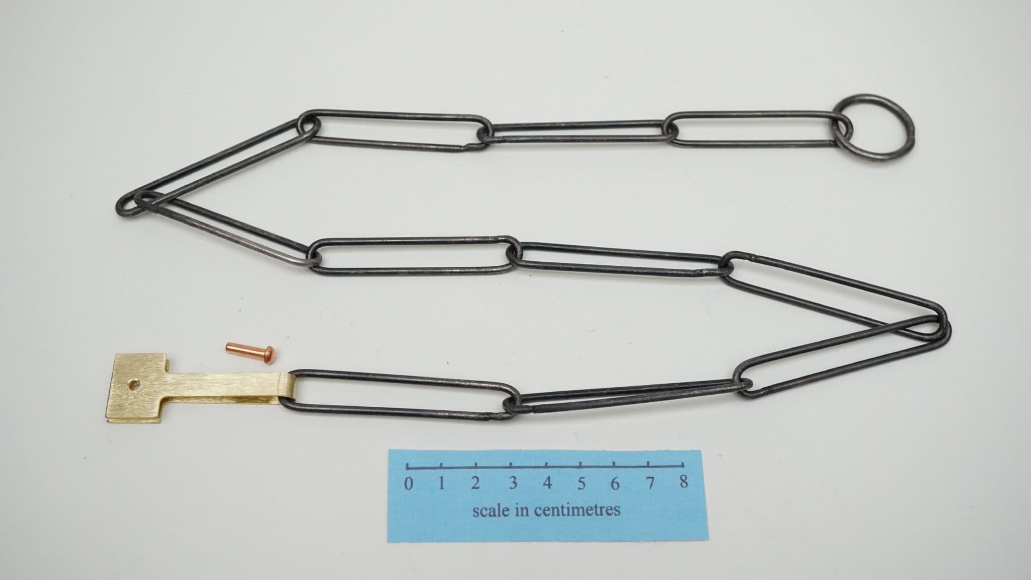 medieval book chain 70cm long with securing ring and clasp