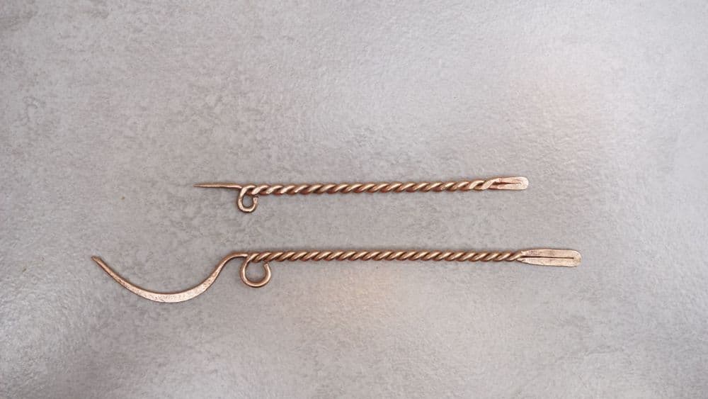 medieval twisted bronze toilet ear scoop choice of 2 designs