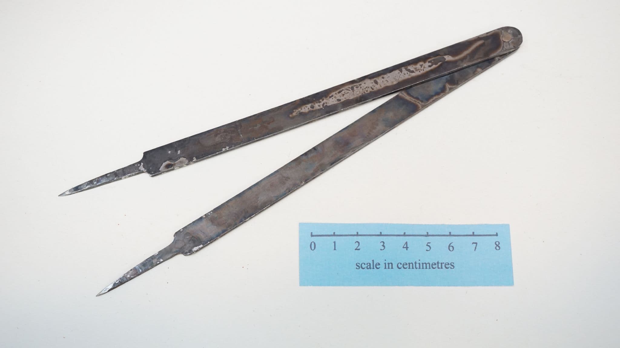 roman and medieval forged steel 22cm dividers