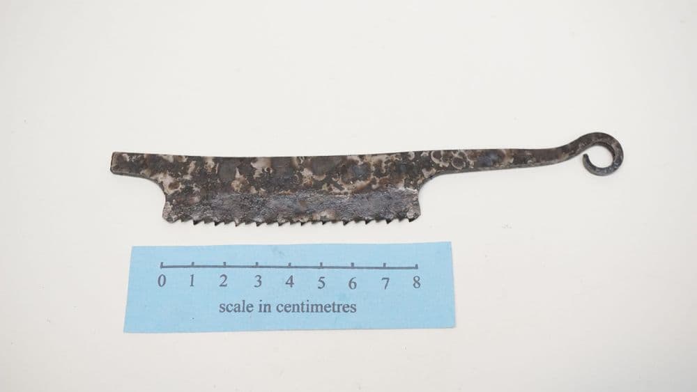 Roman one piece bone and antler saw from vertillum in gaul
