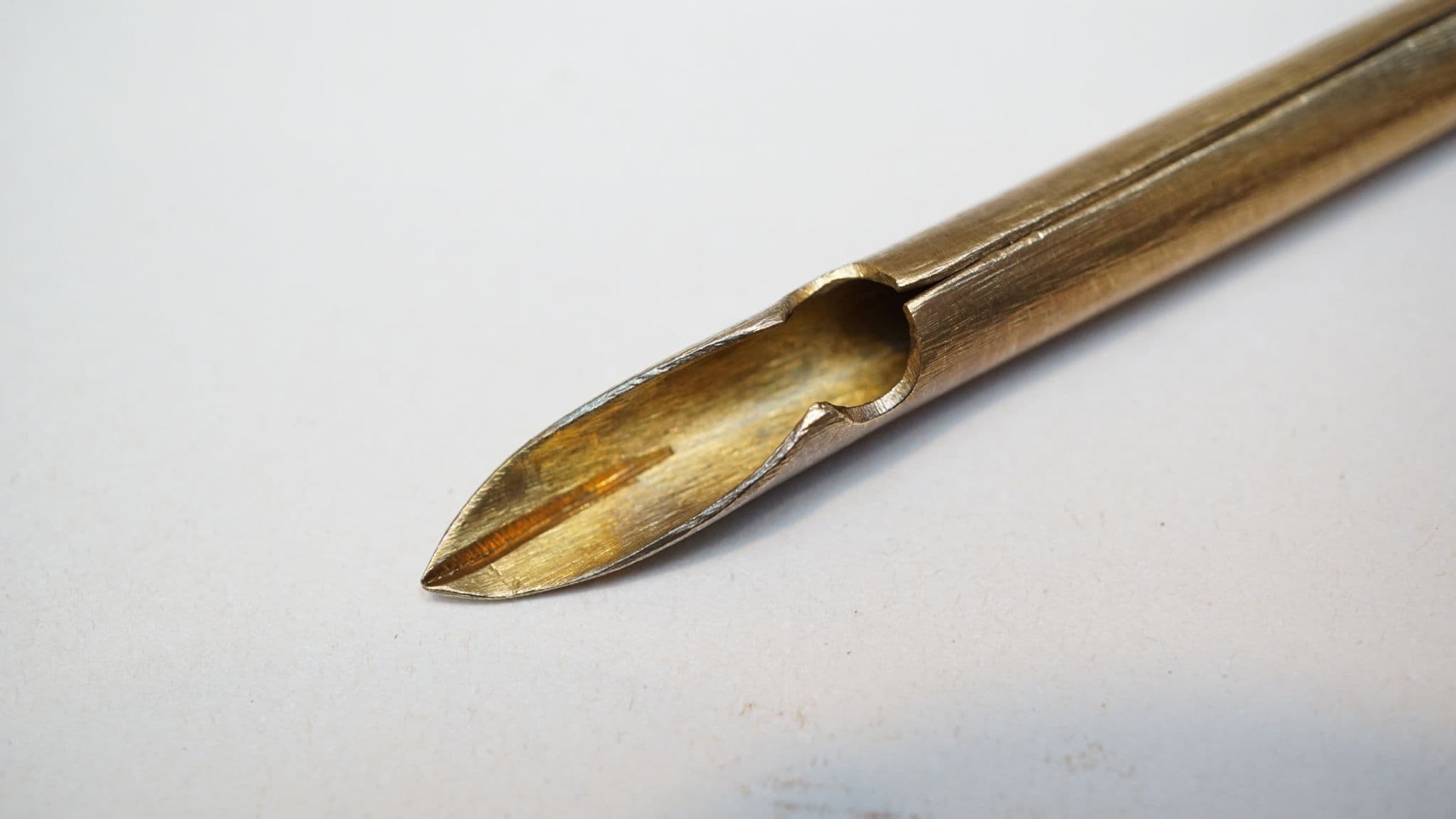 Roman one piece rolled brass dip pen British Museum find