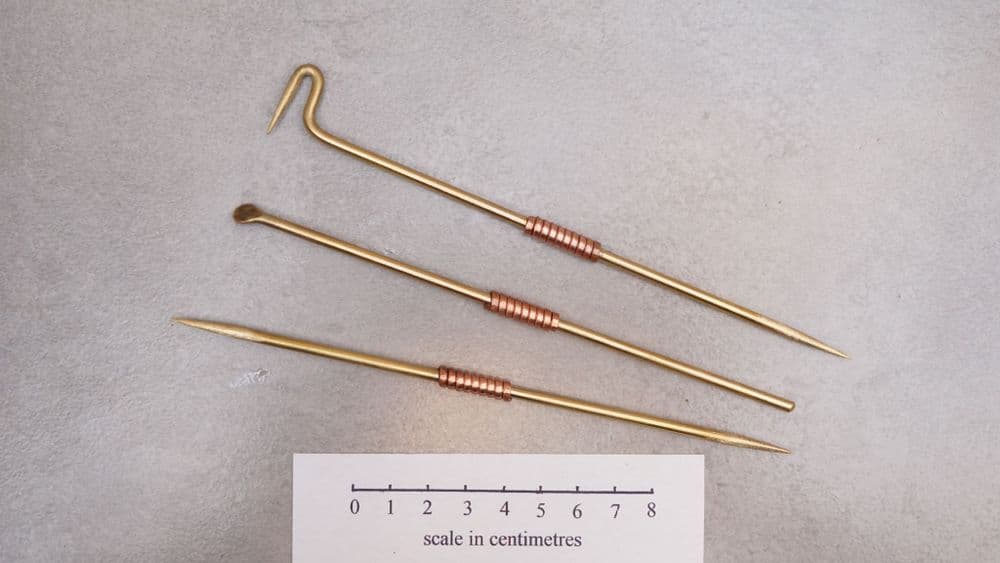 roman surgical probes in bronze and copper choice of design