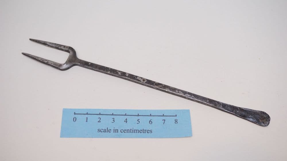 Roman to medieval hand forged steel fork cooking or surgical use ...