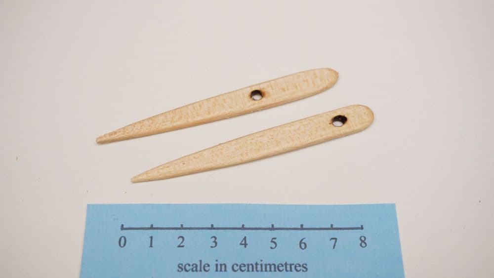 set of 2 maple wood naalbinding nalbinding needles