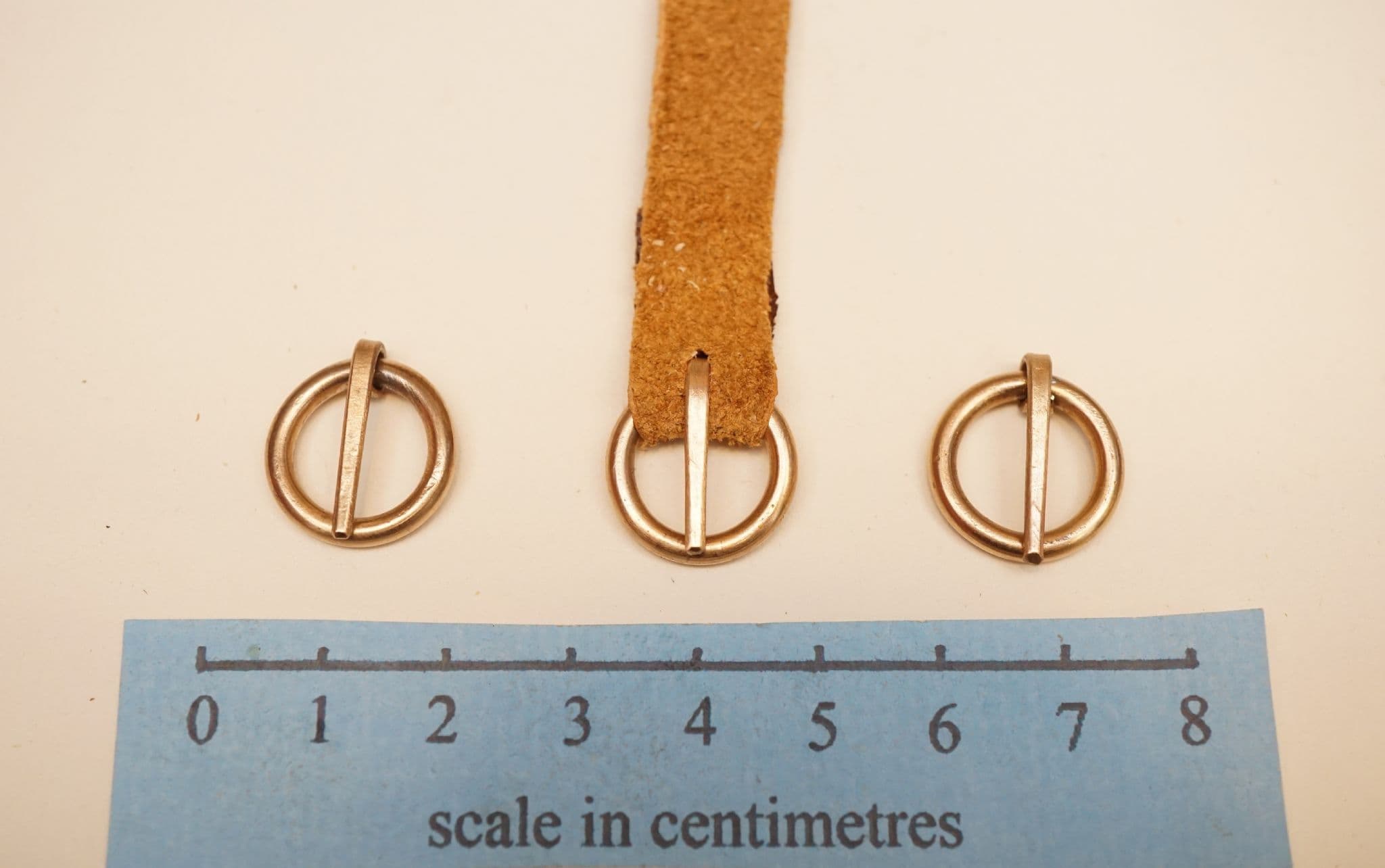 set of 2 medieval bronze shoe buckles 10mm internal diameter