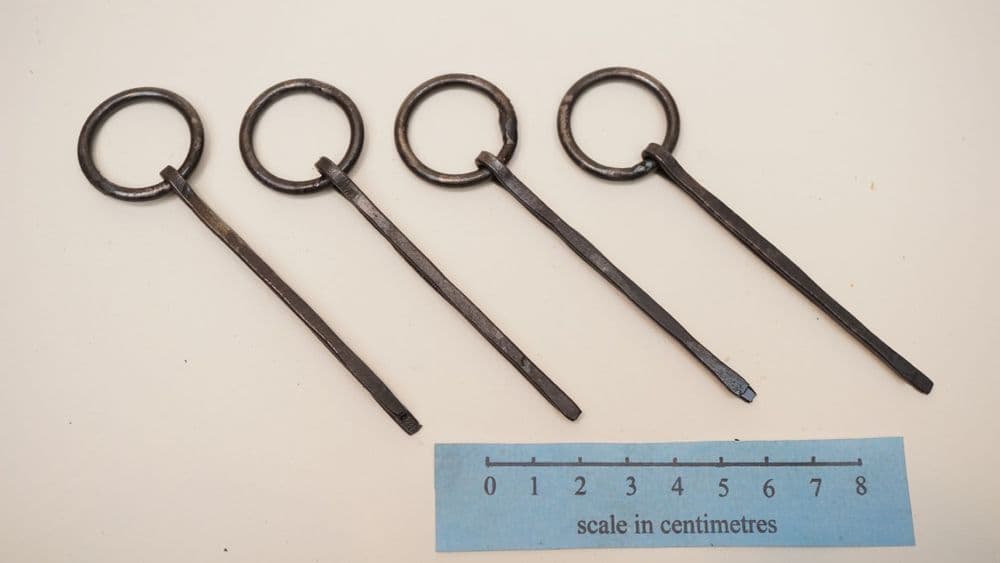 set of 4 round ring and split pins 25mm diameter and split pin