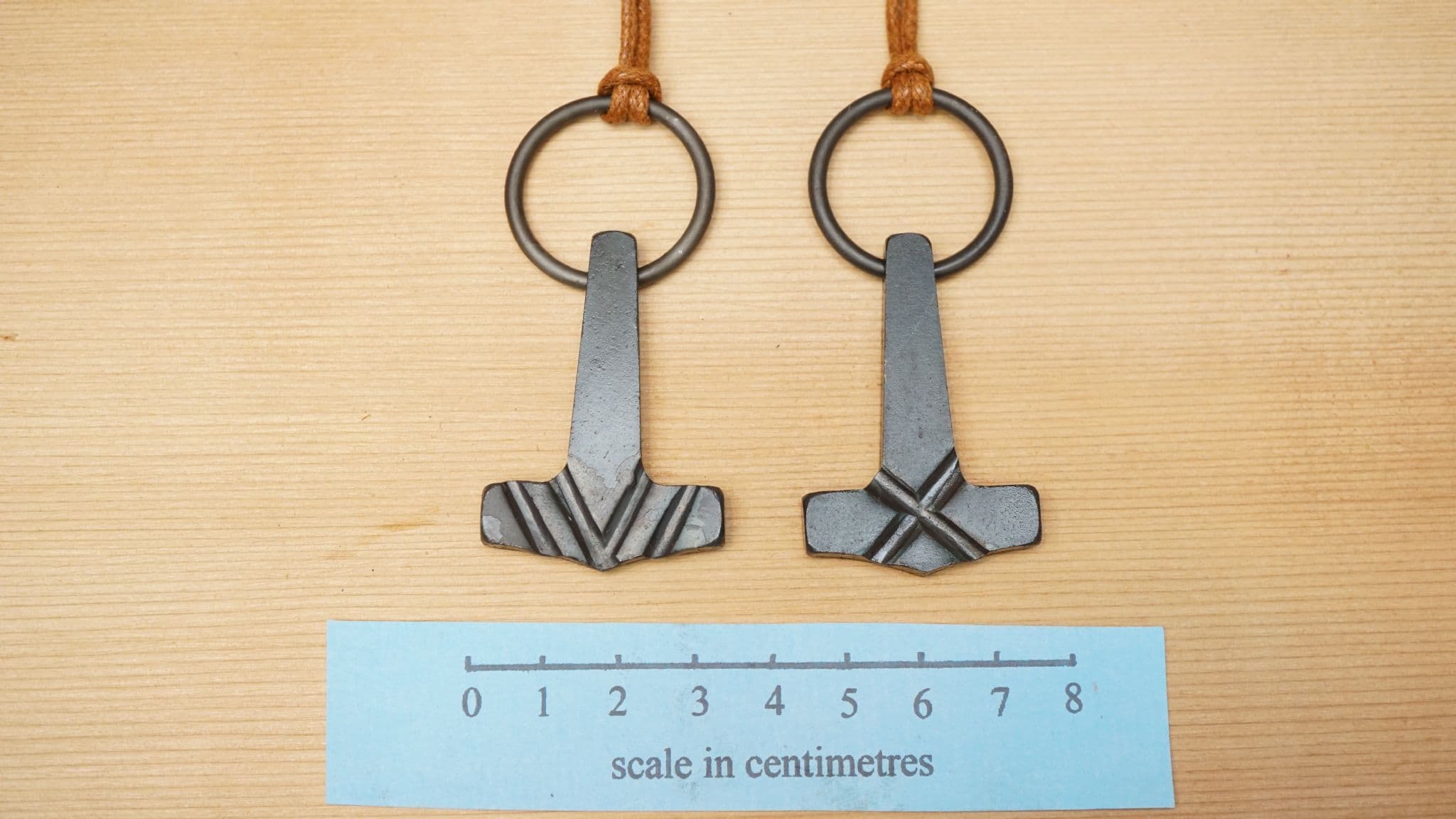Viking thors hammer necklace and thonging in steel cross design