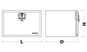 Bawer L500 x H350 x D400mm Stainless Steel Toolbox - Matt Finish with ...