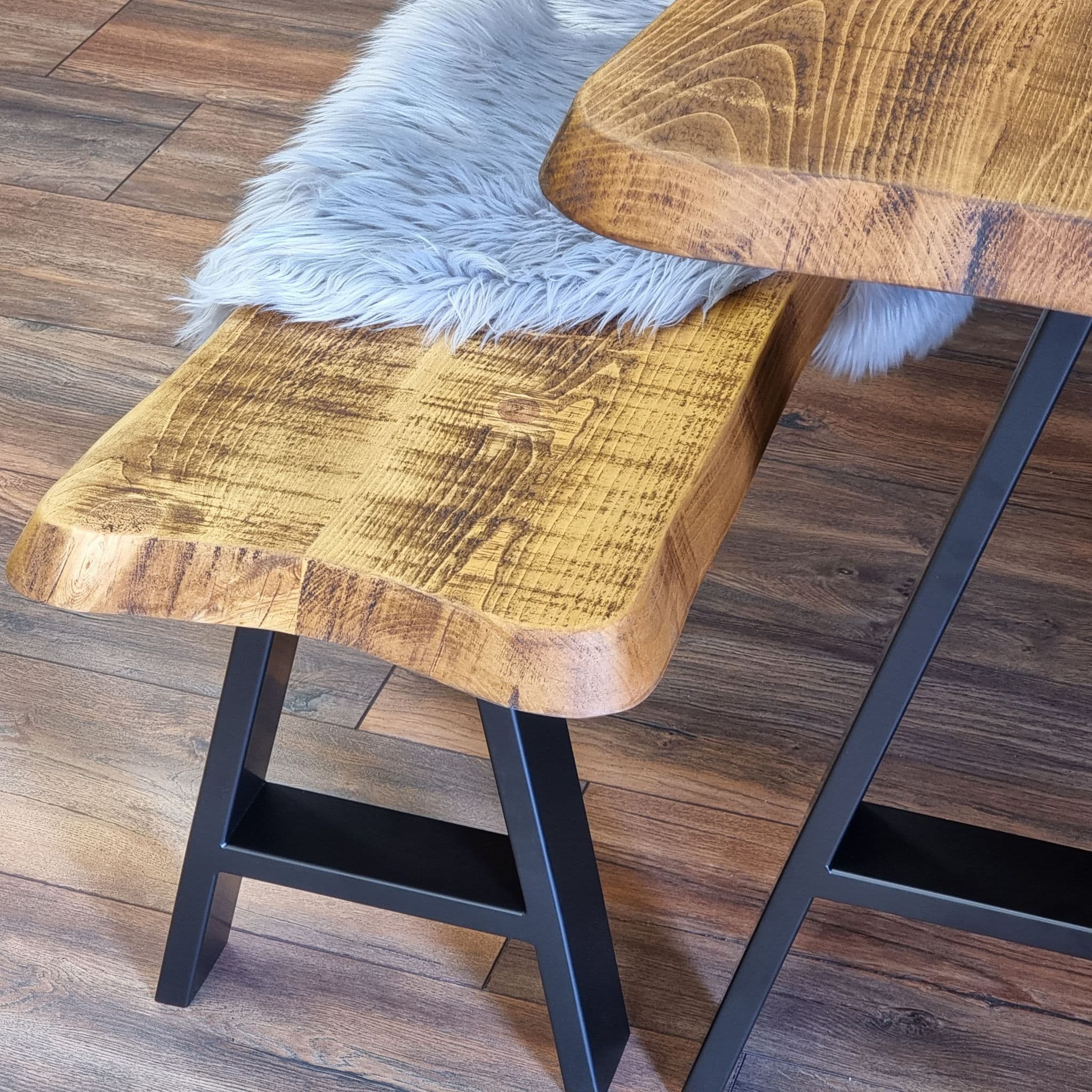 Live Edge Round Corners Dining Table A-FRAME LEGS