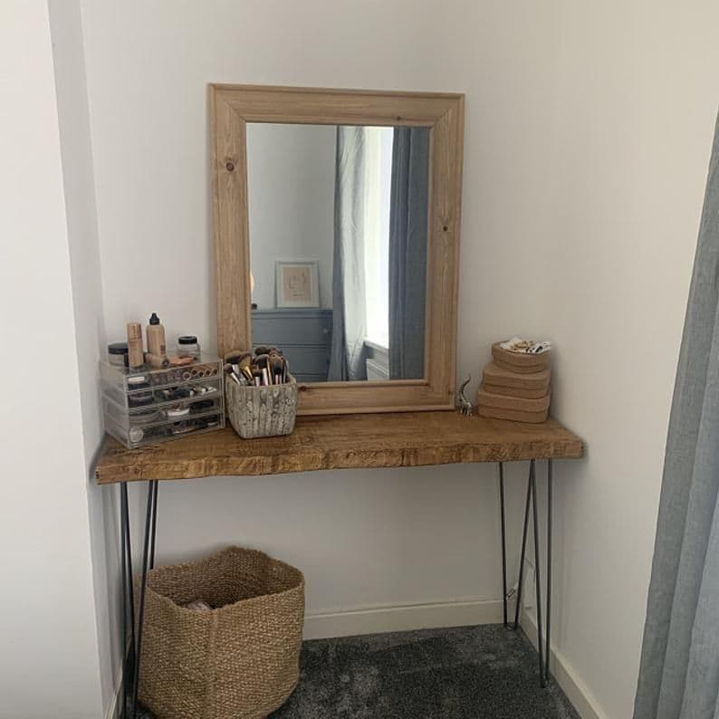 Rustic Dressing Table with Hairpin Legs Depth 34cm