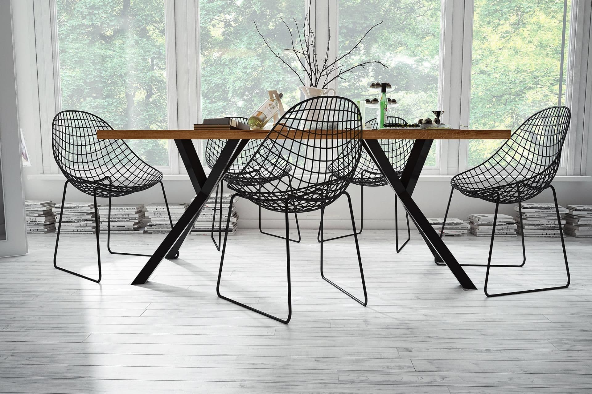 Straight Edge Solid Oak Dining Table with Y-FRAME LEGS