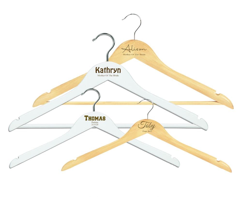 4 Pack Coat Hangers Engraved