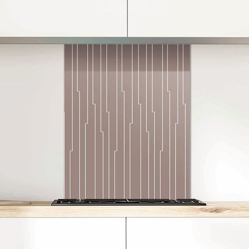 Art Deco Mocha Glass Splashback