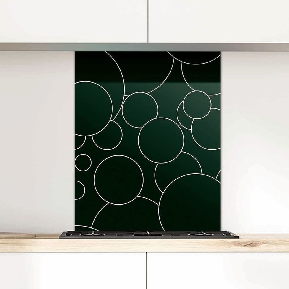 Bubbles Deep Moss Glass Splashback