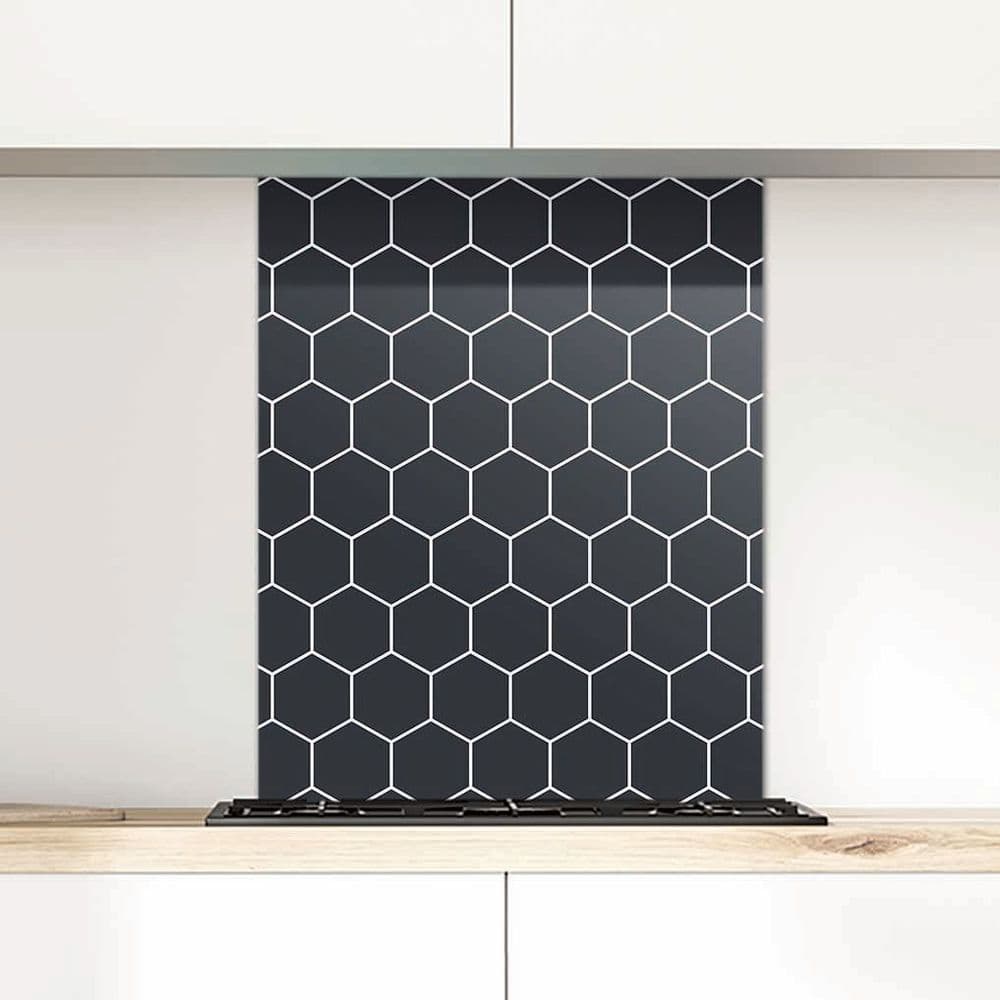 G394 Honeycomb Glass Splashback Basalt