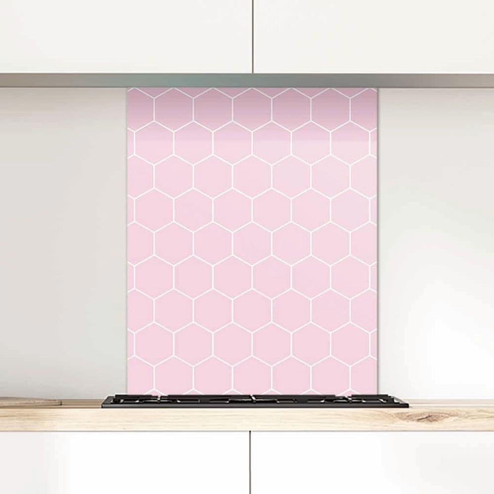 G421 Honeycomb Glass Splashback WinterPink