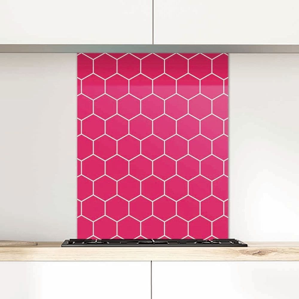 G424 Honeycomb Glass Splashback Fuschia