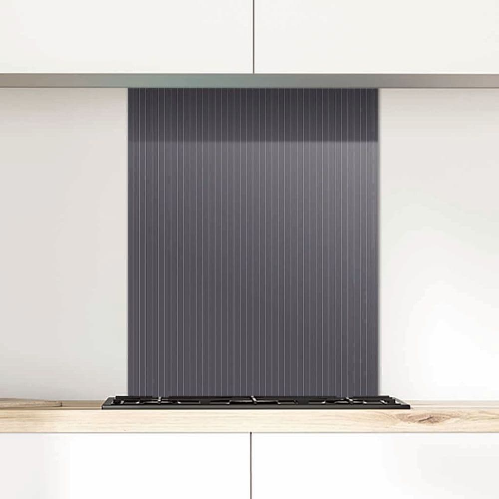 G488 Pinstripe Glass Splashback Graphite