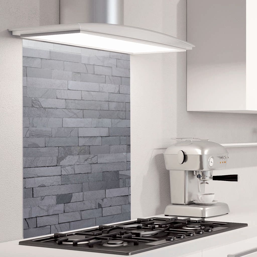 Grey Slate Split Face - Glass Splashback