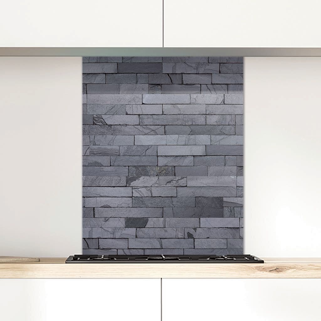 Grey Slate Split Face - Glass Splashback