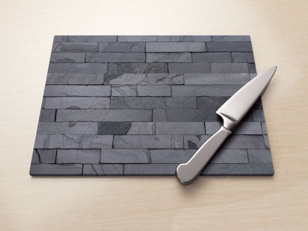 Grey Slate Split Face - Glass Worktop Saver