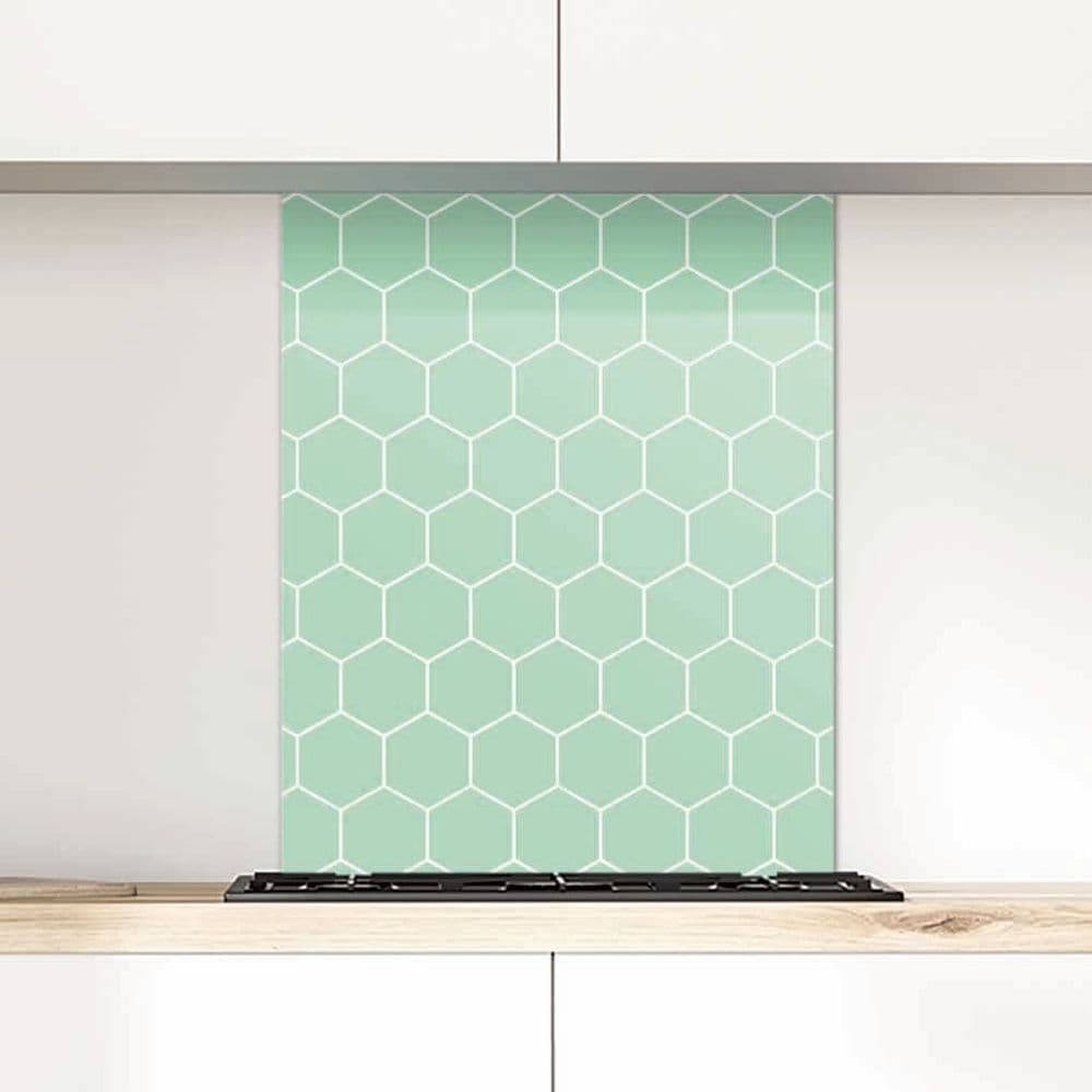 Honeycomb Pistachio Glass Splashback
