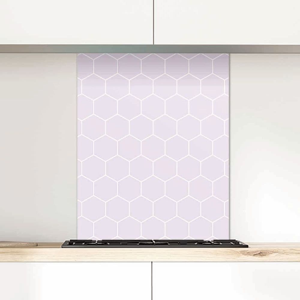 Honeycomb Violet Glass Splashback