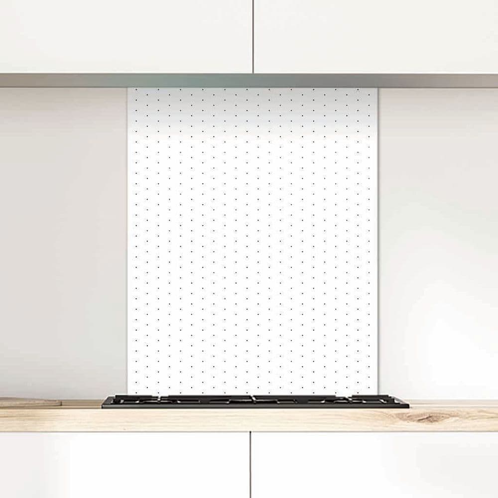 Polka Dot Glass Splashback Polar white