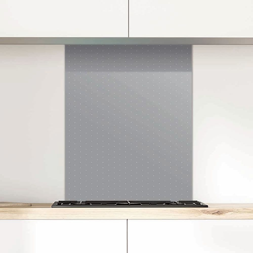 Polka Dot Glass Splashback Titanium