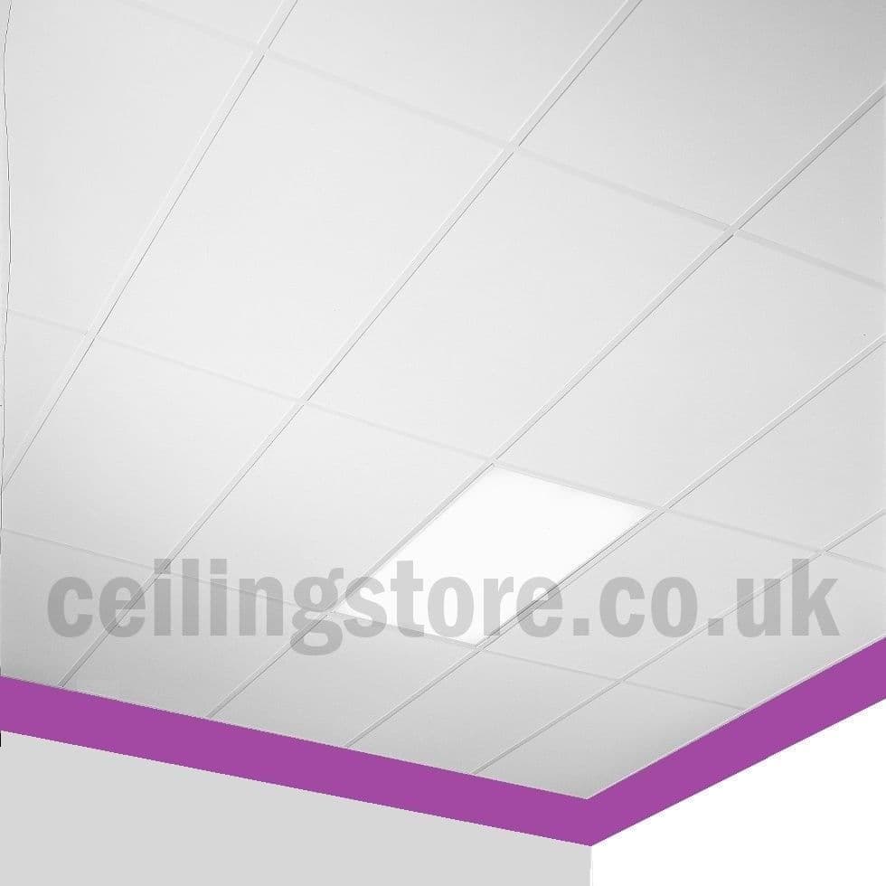Suspended Ceiling Tiles Vinyl Laminated EasyClean & Wipeable 1195mm x ...