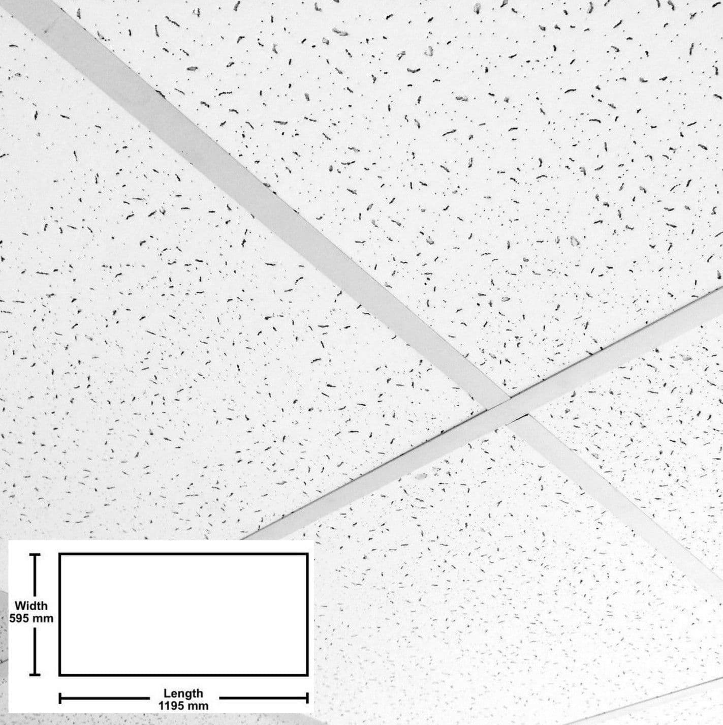 Suspended Fine ND Fissured Surf Ceiling Tiles 1195mm x 595mm To Fit in ...