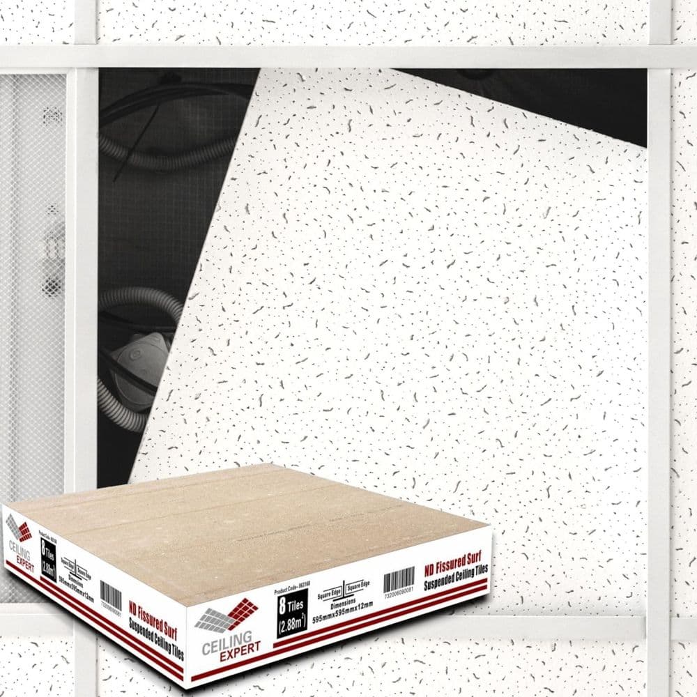 Suspended Fine ND Fissured Surf Ceiling Tiles 595mm x 595mm To Fit in ...