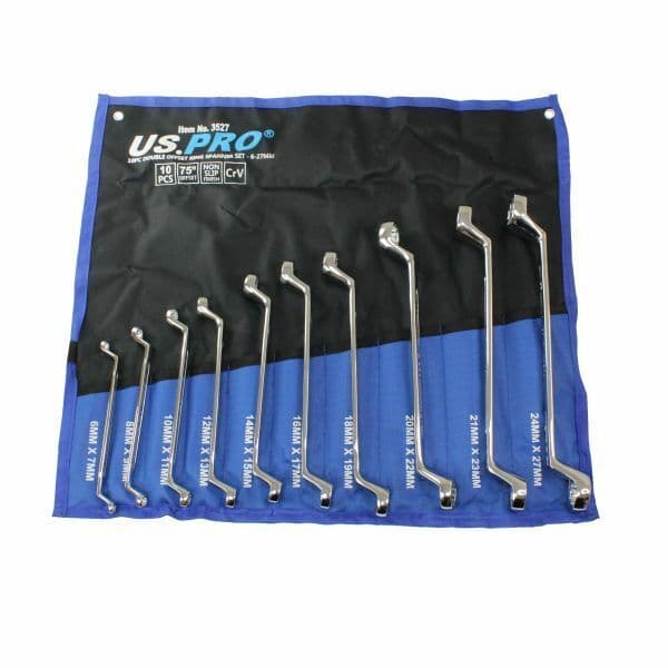 10pc Offset Ring Spanner Set 6mm to 27mm US PRO 3527
