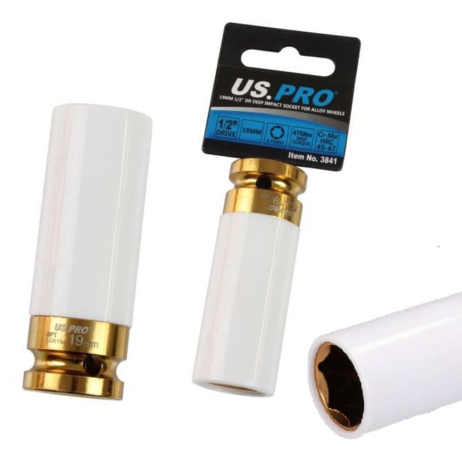 19mm Thin Wall Alloy Wheel Nut Socket US PRO 3841