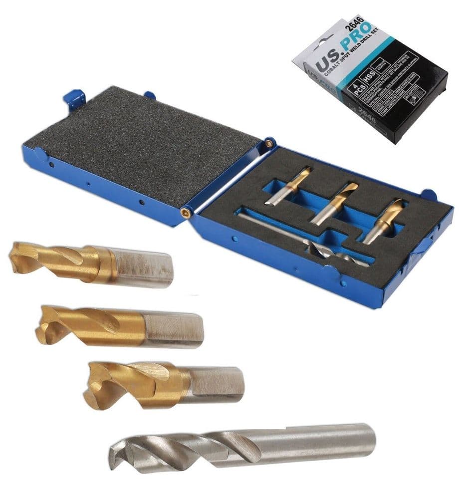 4pc Cobalt Spot Weld Drill Bit Set US PRO 2646