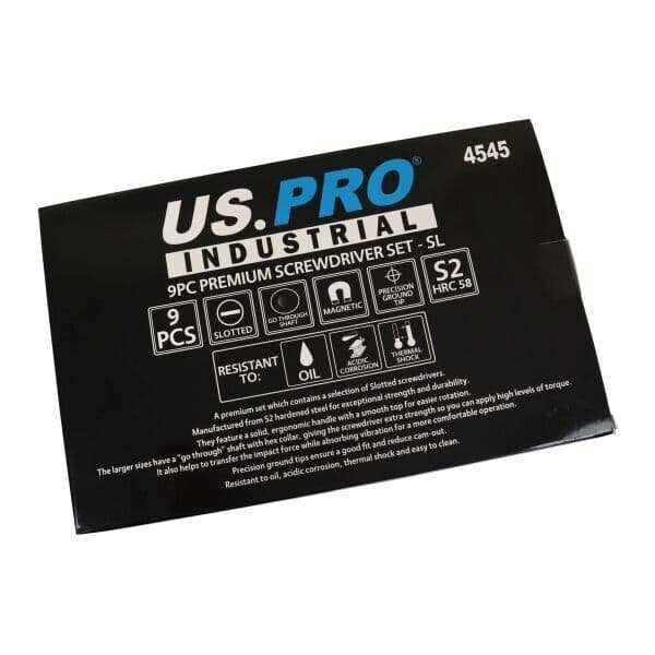 8p Premium Slotted Screwdriver Set US PRO INDUSTRIAL 4545
