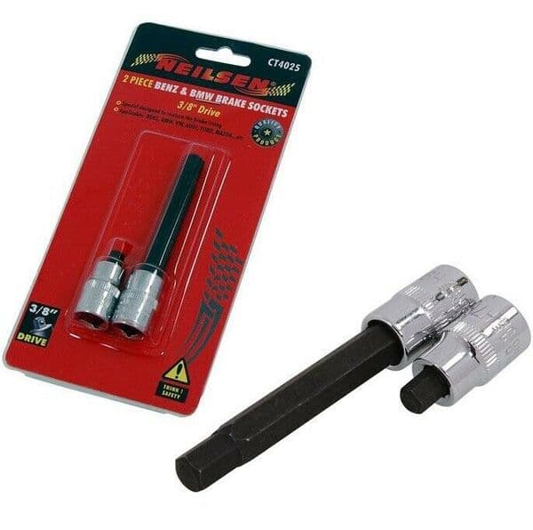 Brake Caliper Hex Bit Socket Set Short 7mm Long 9mm Neilsen CT4025