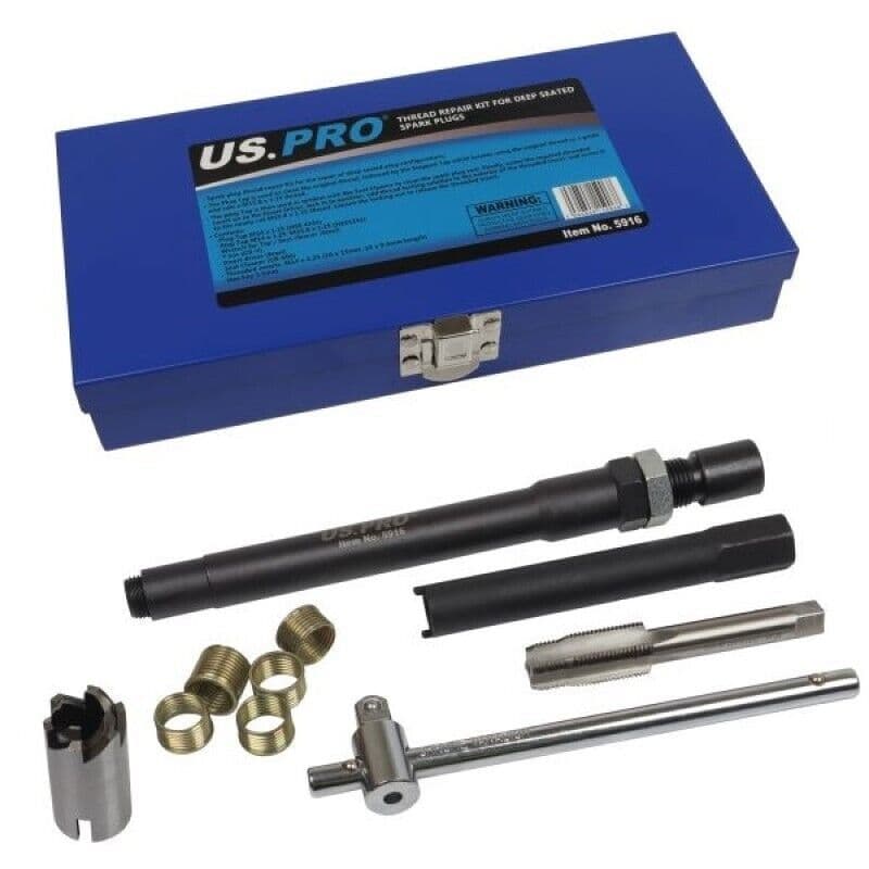 M14 x 1 25 Spark Plug Thread Repair Kit for Deep Seated Plugs US PRO 5916