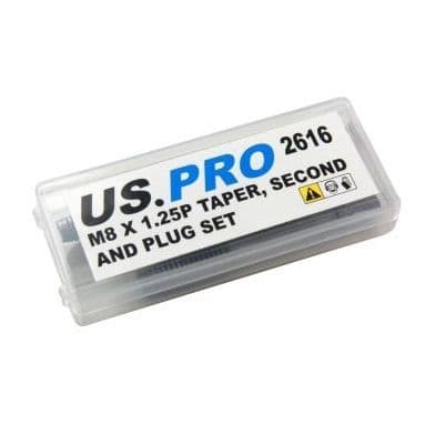 M8 x 1 25mm Thread Tap Set Taper Second & Plug US PRO 2616