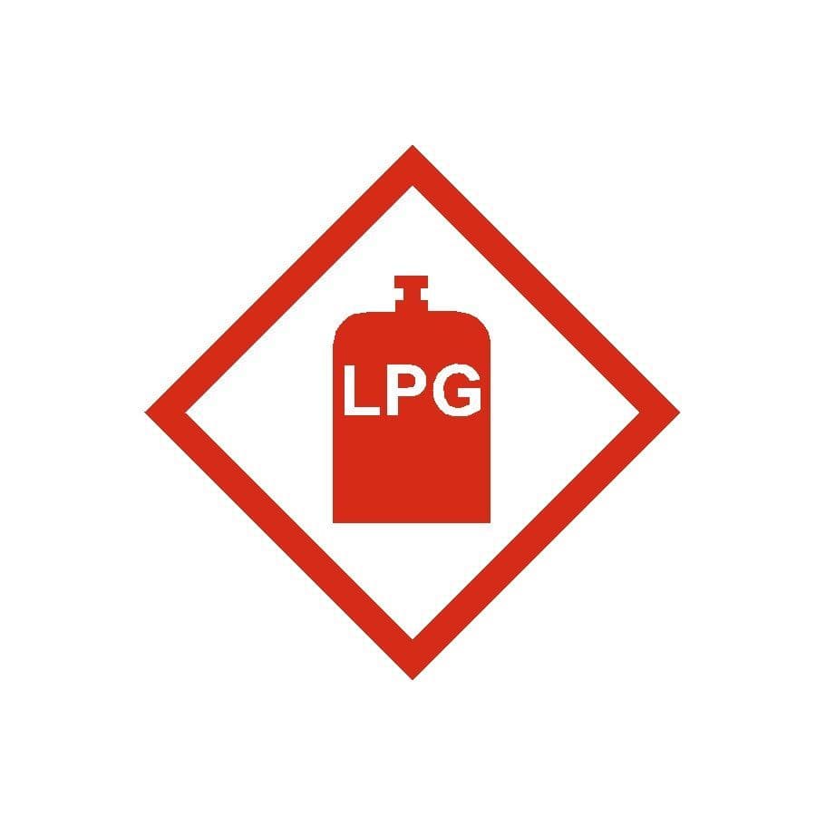 LPG Gas Warning Sticker - Self Adhesive