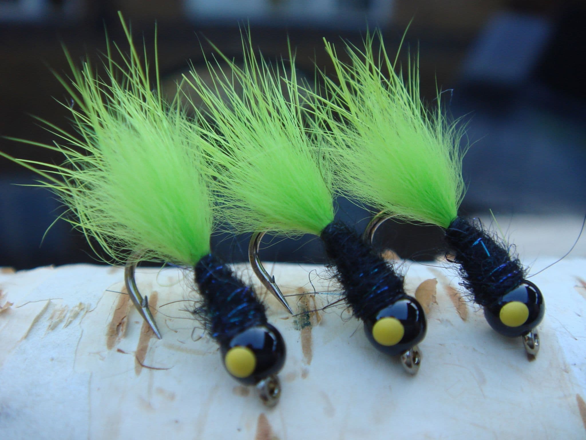 Martyn s Deadly Weighted Black and Fluourescent Green Tailed Hare s Ear Bug