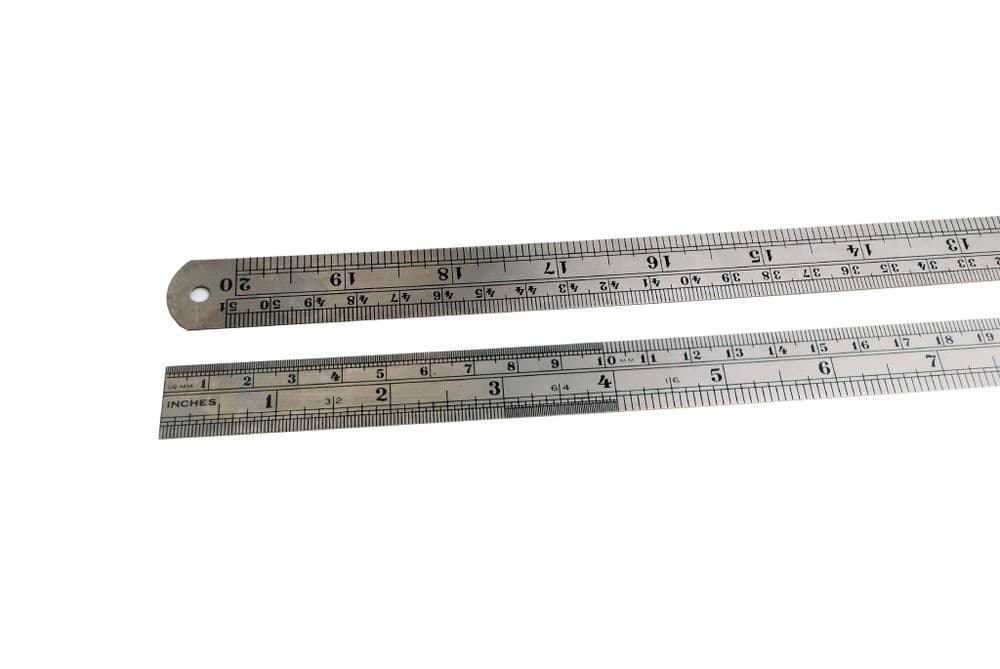 Ruler 20" Stainless Steel Ruler Metric and Imperial Markings on Both ...