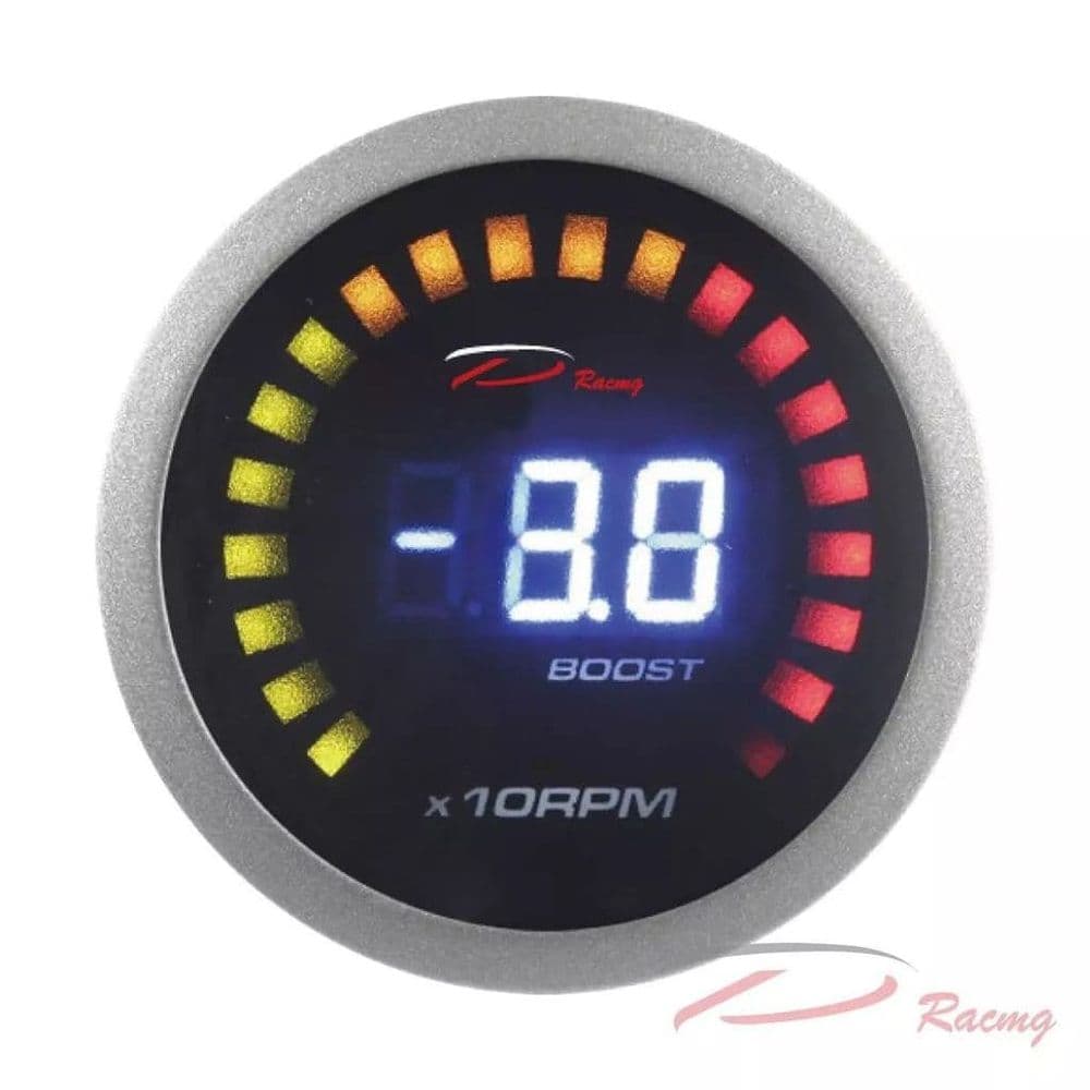 DEPO RACING 52MM LED 2-IN-1 BOOST GAUGE BAR/TACHOMETER 10000RPM 10K