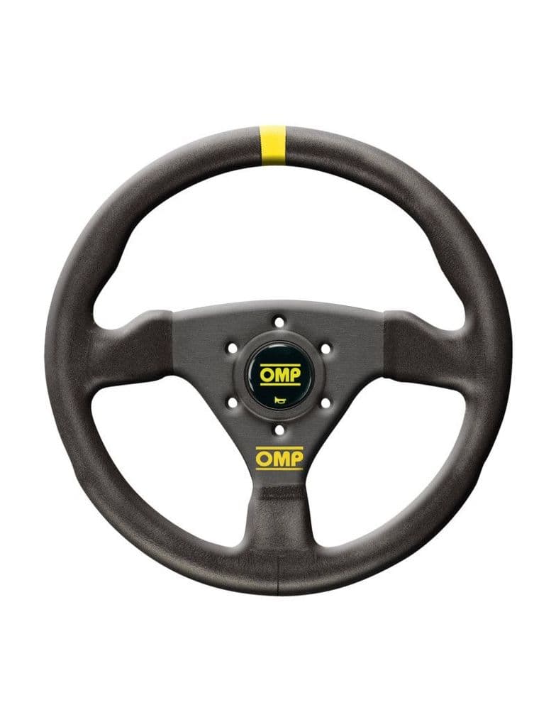 OMP TRECENTO STEERING WHEEL 300MM SUEDE LEATHER & BLACK SPOKES