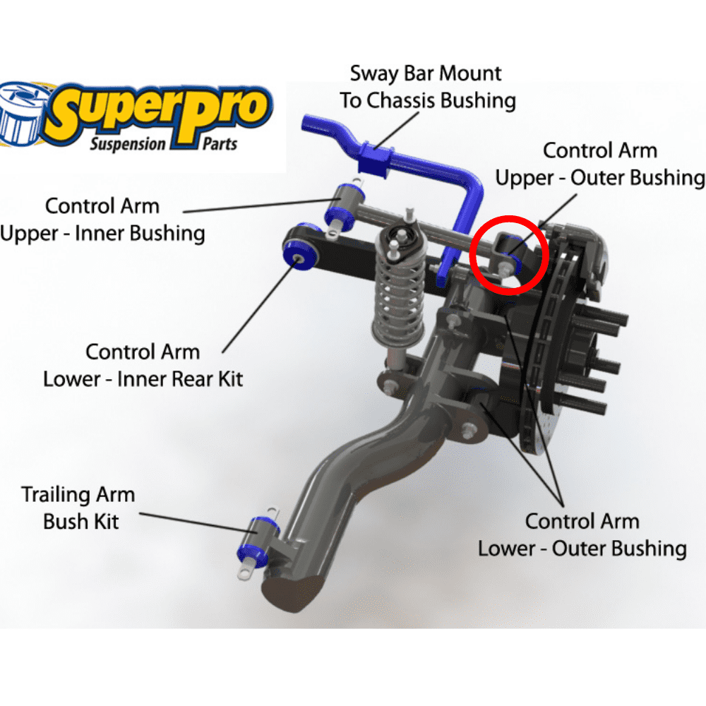 SUPERPRO REAR UPPER OUTER TRAILING ARM BUSHES FOR HONDA CIVIC EP3 ...