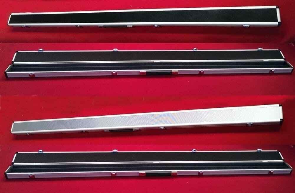 LUXURY ROSETTA 60" ALUMINIUM SNOOKER POOL 1 PIECE CUE CASE BLACK OR SILVER